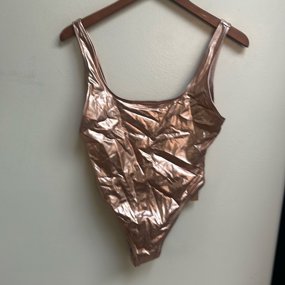 SKIMS | Swim | Skims Metallic Swim High Cut Swimsuit | Poshmark